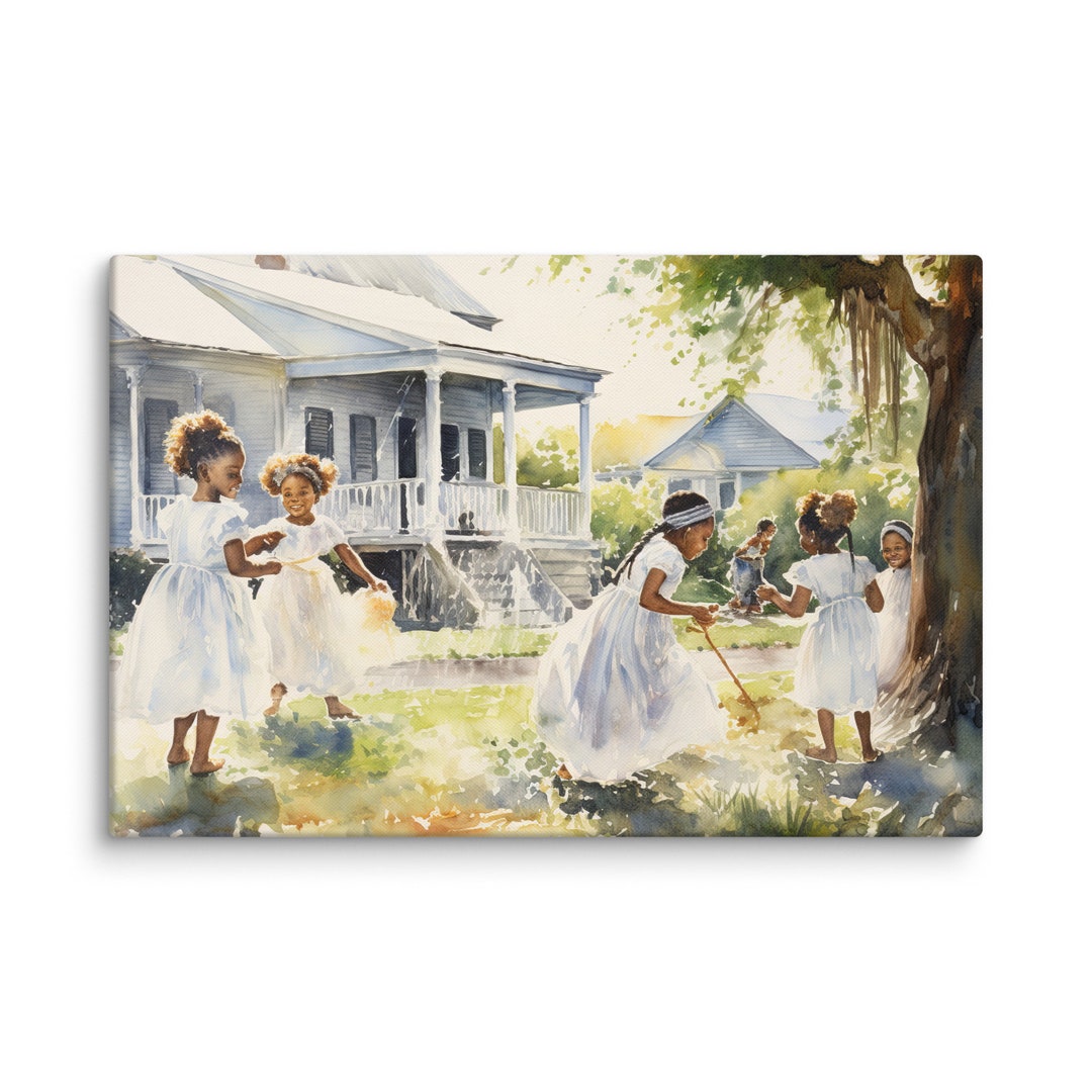 Gullah Art | Original Watercolor Painting | Gullah Kids Playing ...