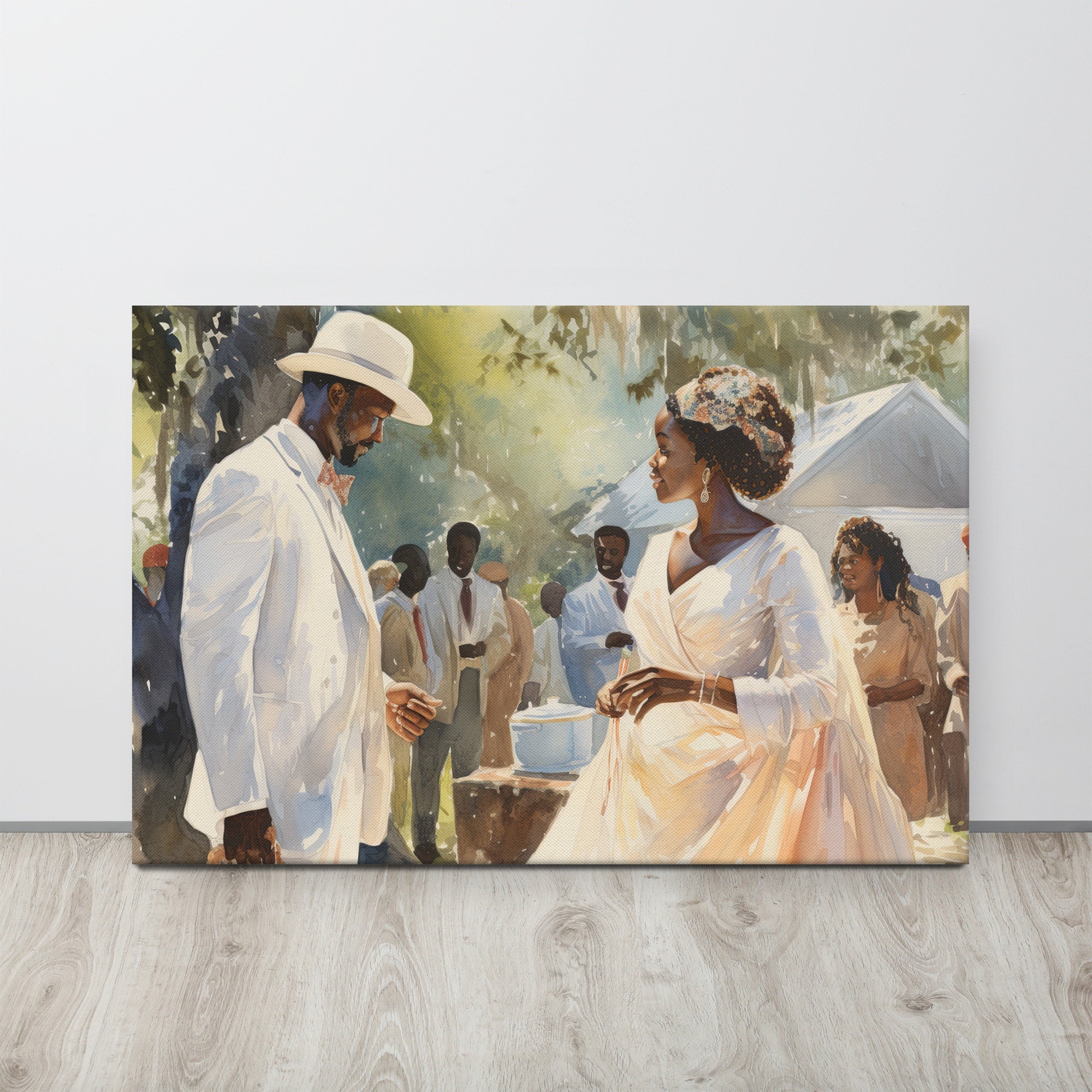 Gullah Art Original Watercolor Painting Gullah Wedding Canvas Print - Etsy