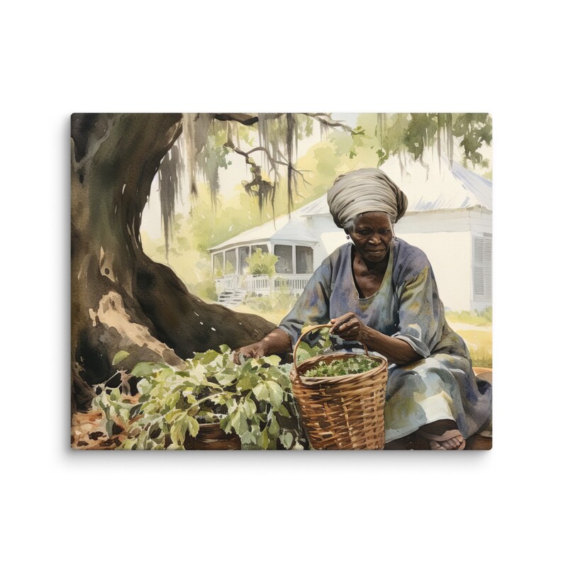 Gullah Art | Original Watercolor Painting | Mother's Greens | Canvas ...