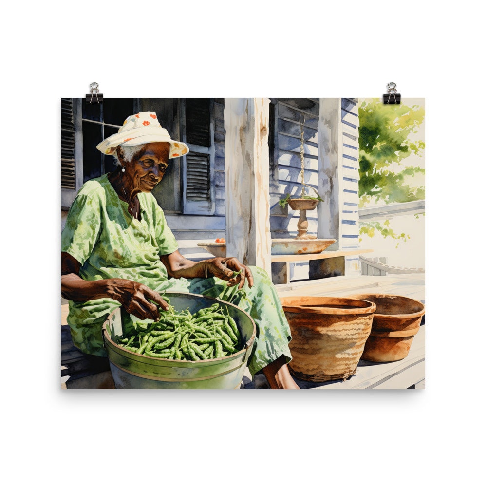 Gullah Art Original Watercolor Painting Beans Poster Print - Etsy