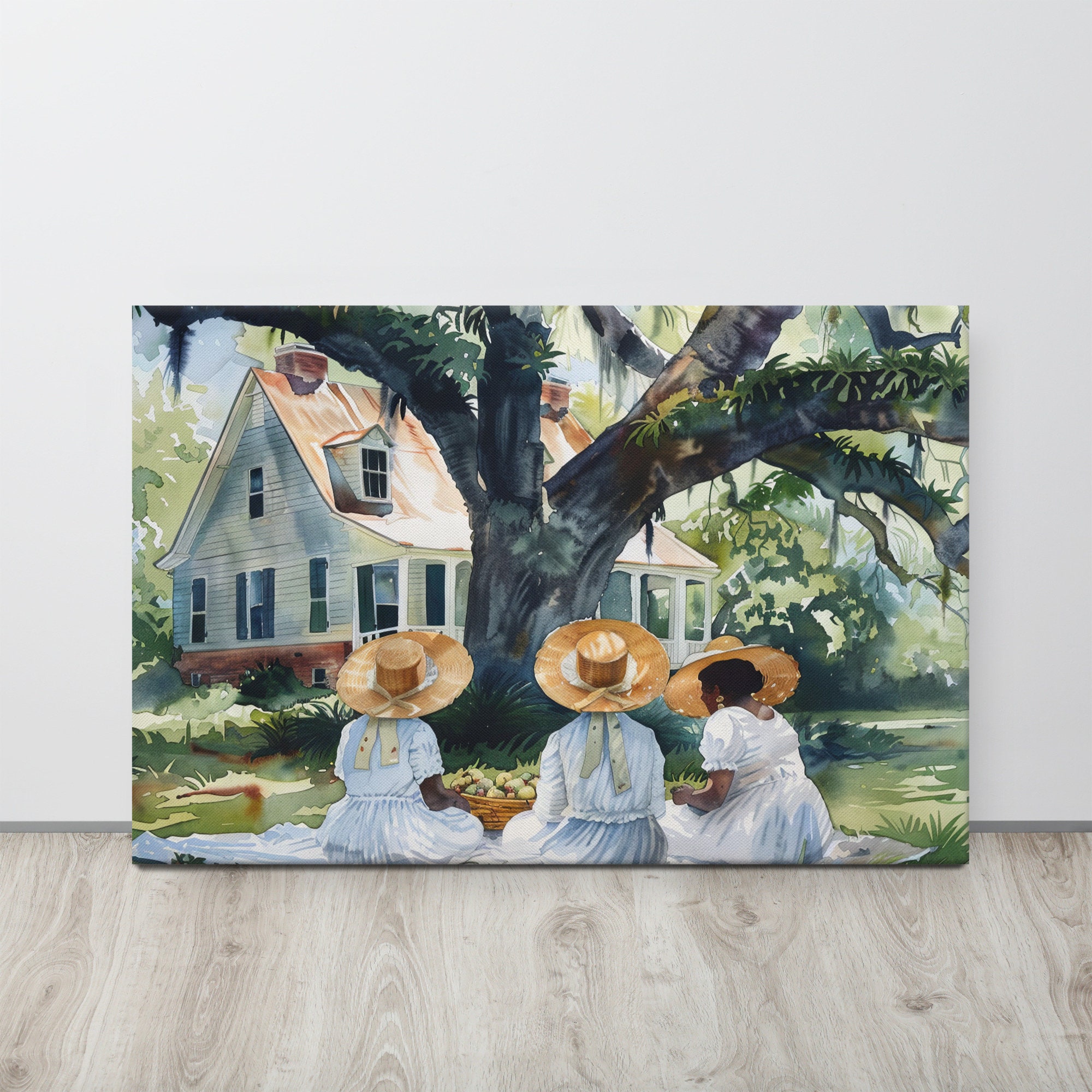 Gullah Art | Original Watercolor Painting | Picnicii| Canvas Print - Etsy