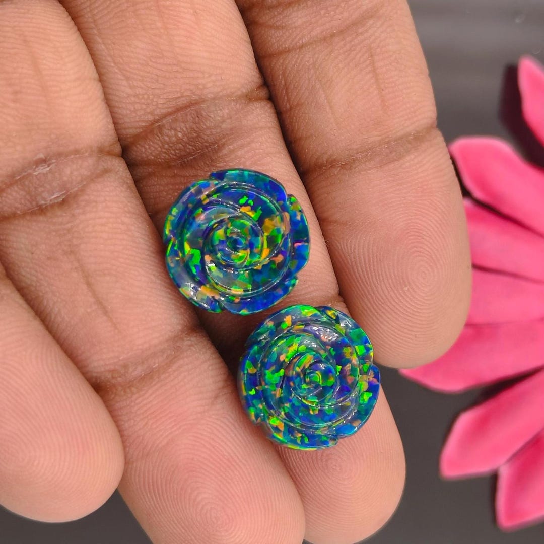 Vintage Bello Opal Carved Flower Peer Good Quality Opal Craved Flower ...