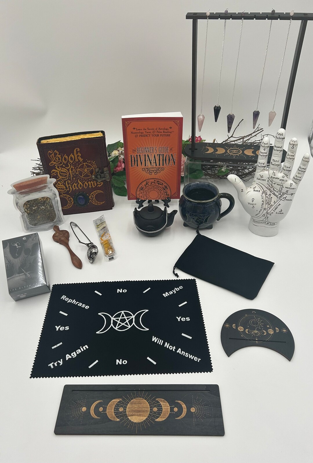Ultimate Divination Starter Kit, Tarot, Pendulum, Palmistry, Tea Leaf ...