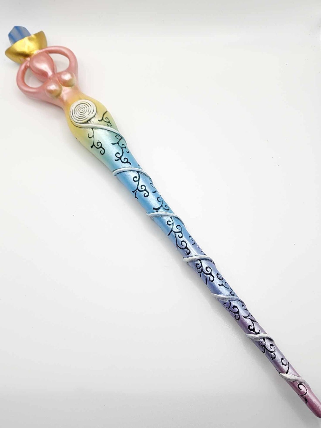 Spiral Goddess Ritual Wand, Feminine Energy Wand, Ritual Tool for ...