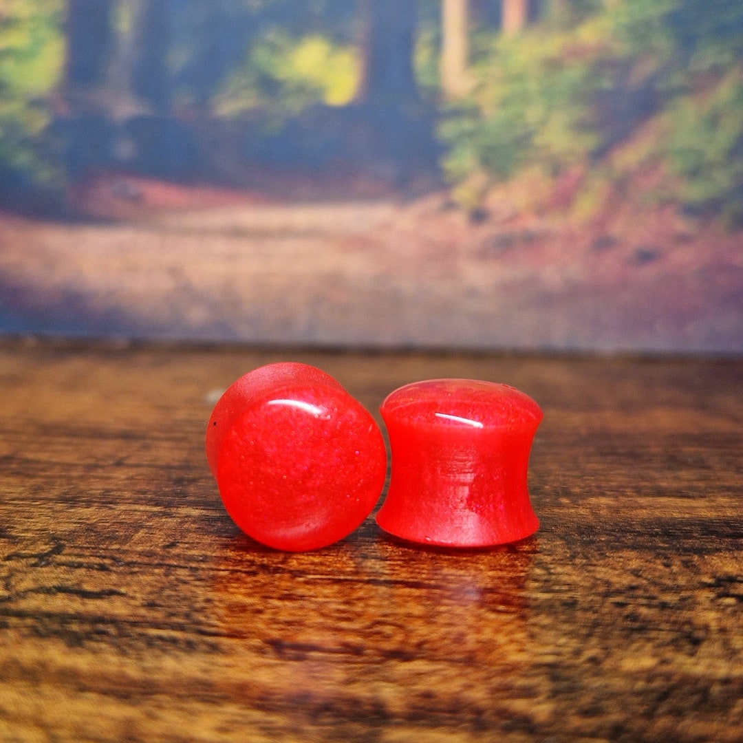 A Pair of Ear Buttons Maraschino Plugs Tunnels - Etsy UK
