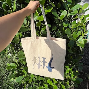 Colorful Shark Tote Bag, Tote for Shark Lovers, Ocean Tote Bag, Ocean ...