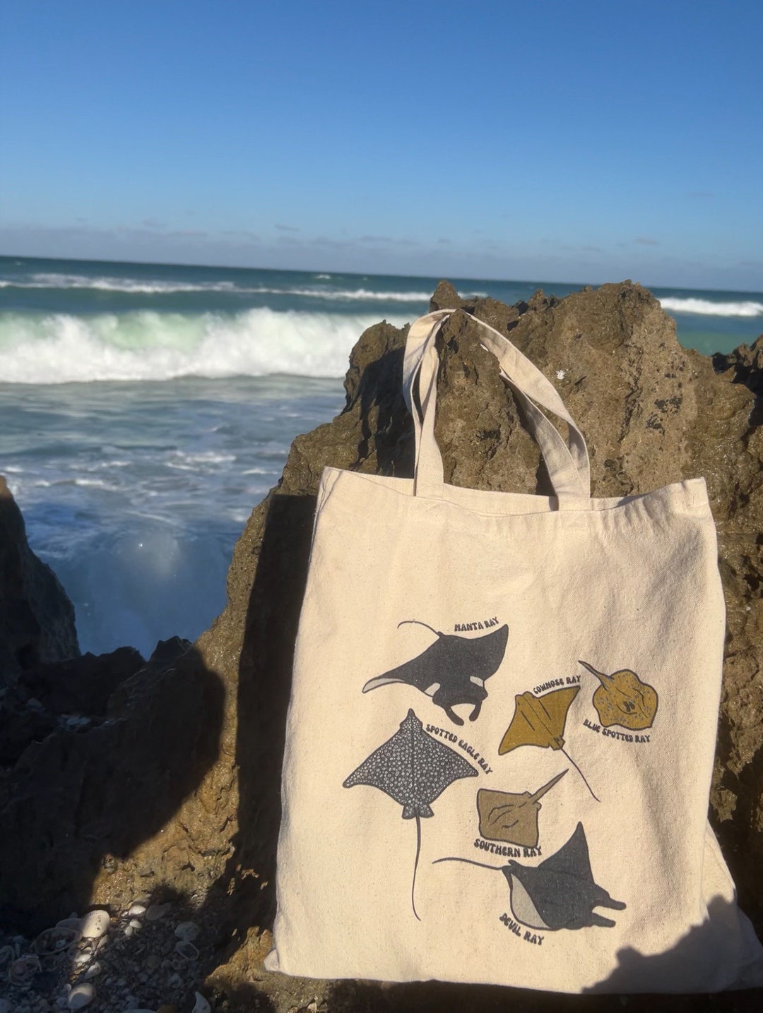 Color Stingray Tote Bag, Manta Ray Tote, Ocean Tote Bag, Stingray Tote ...