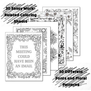 I Hate Work Adult Coloring Sheets to Relieve Stress & Anger Color ...