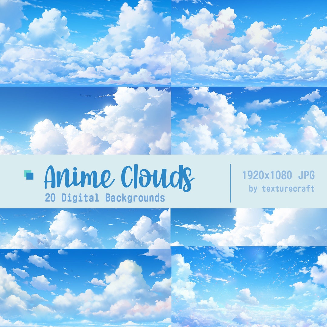 20 Anime Clouds Digital Backgrounds - Etsy