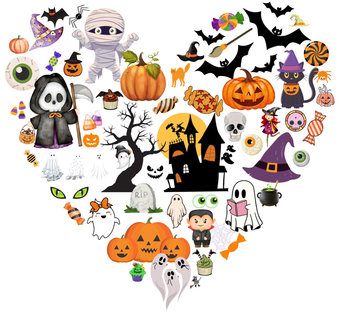 Love Halloween Clip Art Heart SVG PNG JPG - Etsy