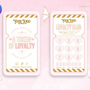 Beauty Business Loyalty Card Template, Pink & Gold Ticket (canva ...