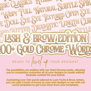 100+ Chrome PNG Words for Lash Tech, Brow Tech, Tint, Wax, Threading ...