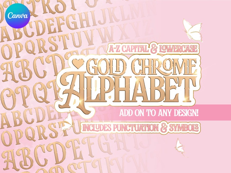 Chrome PNG Alphabet Clip Art. Calligraphy Gold Luxury Text. Transparent ...