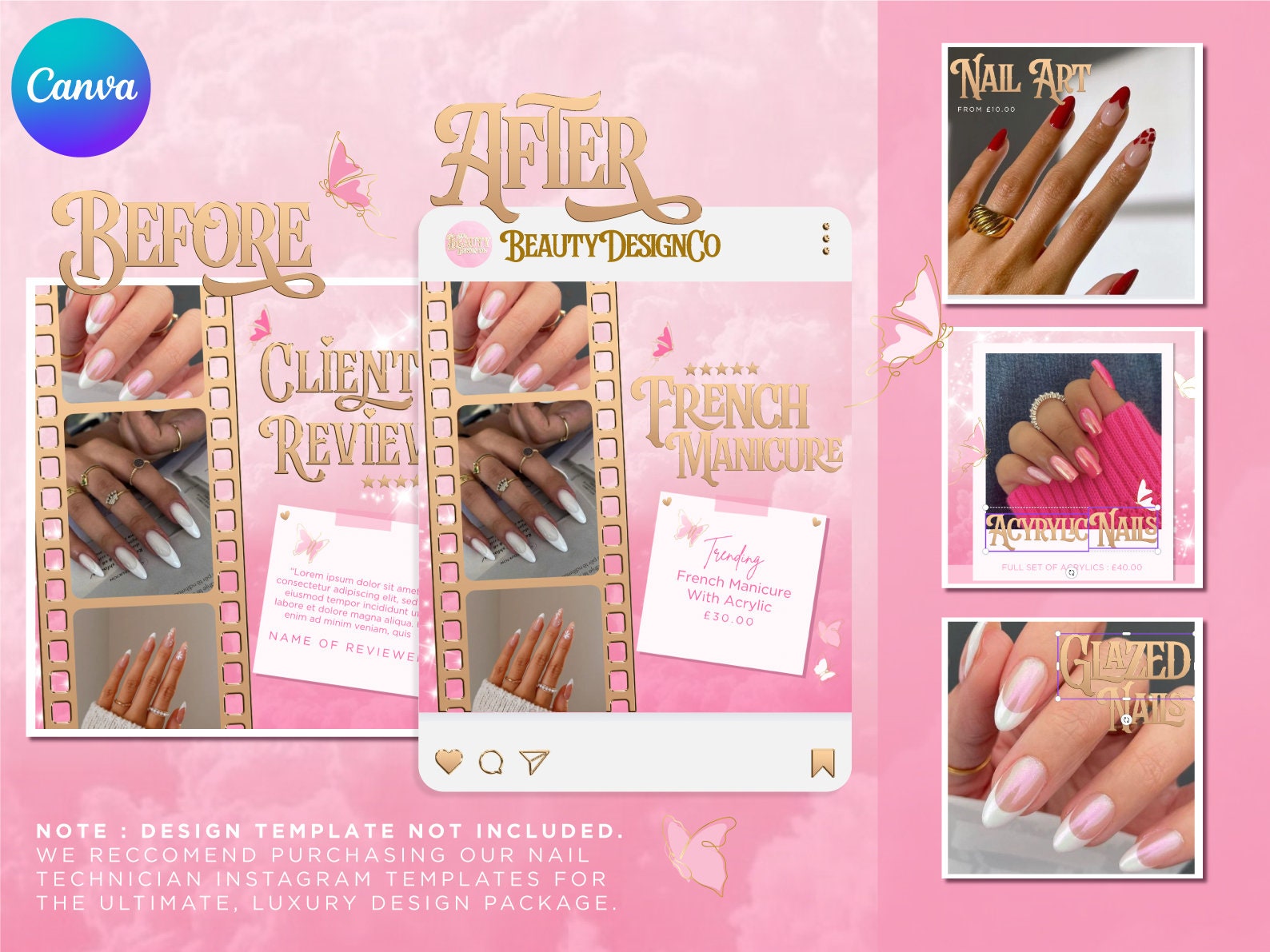 100 Chrome PNG Words for Nail Tech & Nail Artist. Calligraphy Gold ...