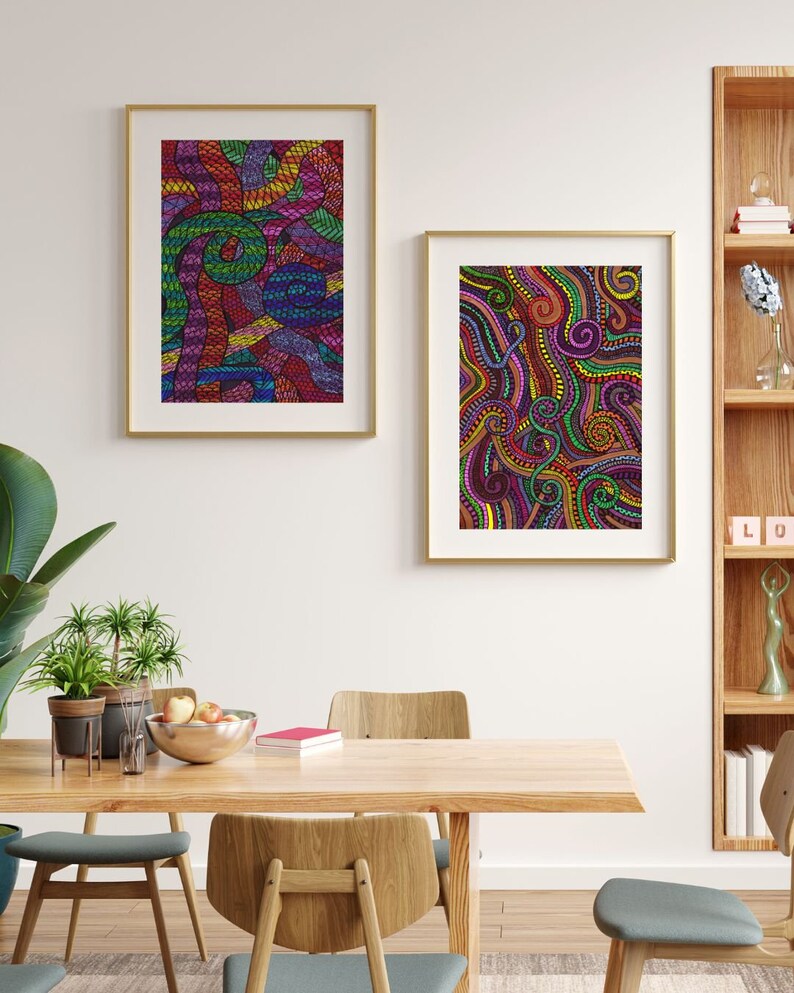 Crazed Art Print: Abstract Hand-drawn Wall Decor (digital Download) - Etsy