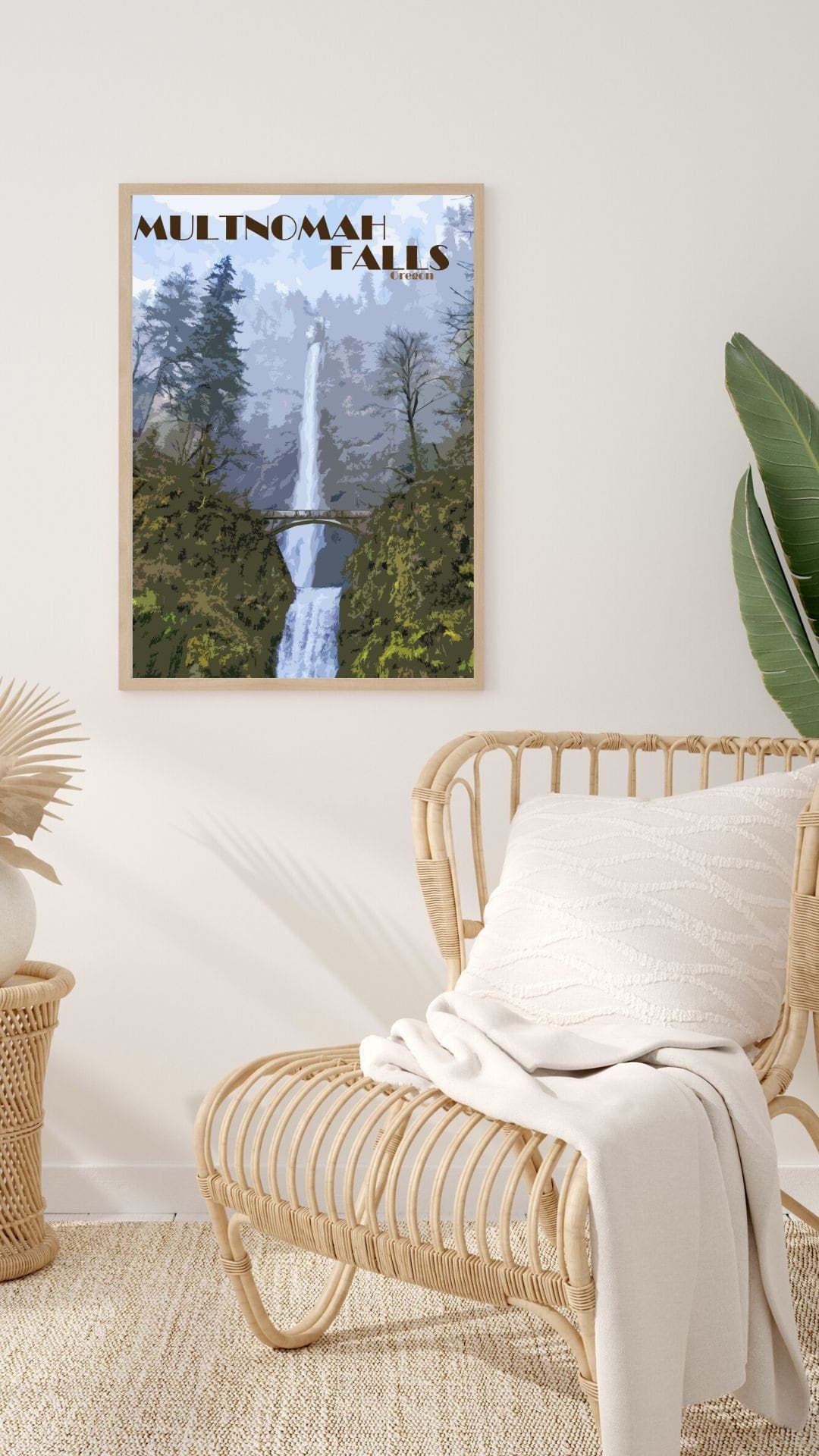 Multnomah Falls Poster | Wall Art | Digital Art | Art Print | Digital ...