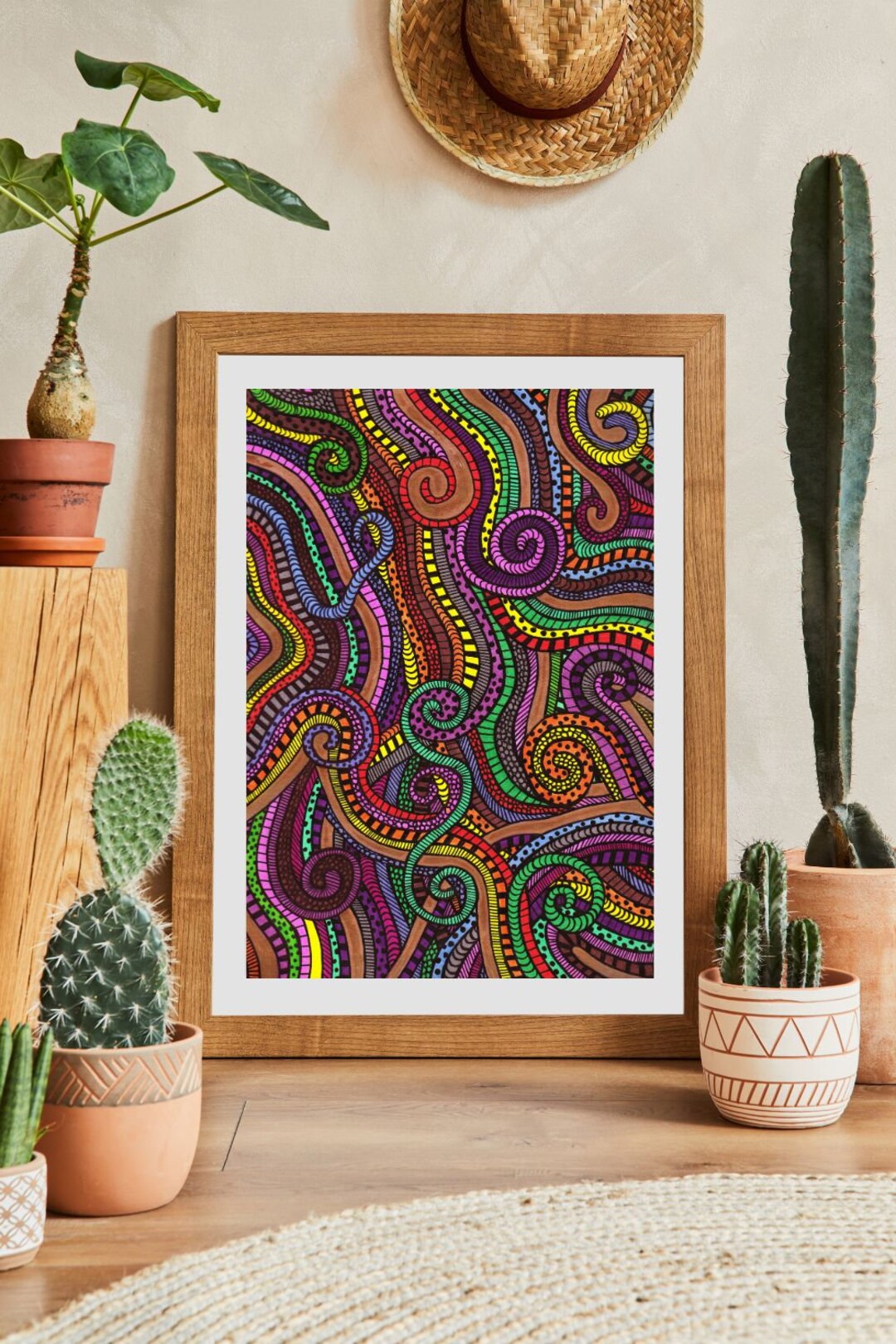 Crazed Art Print: Abstract Hand-drawn Wall Decor (digital Download) - Etsy