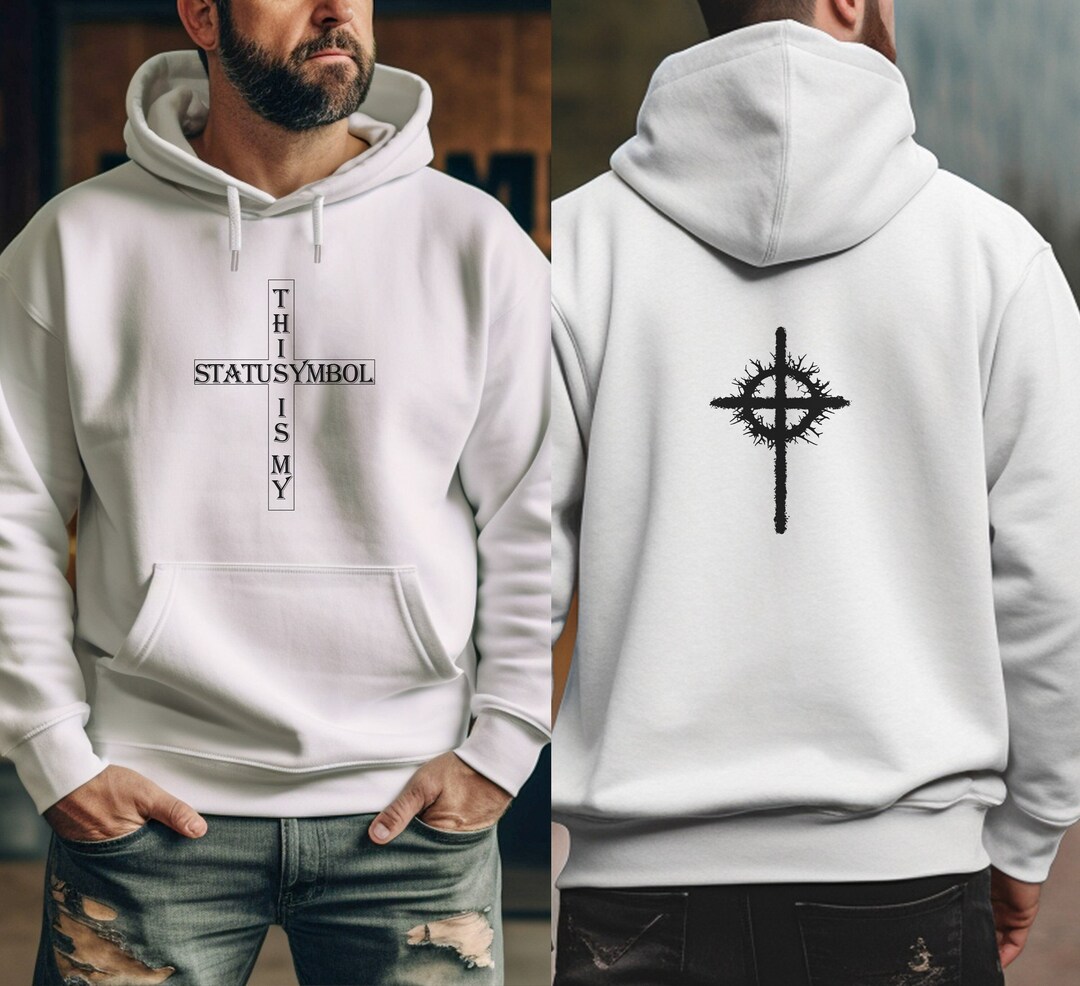 Cross Symbol Hoodie Cross Status Symbol Front & Back Christian Hoodie ...