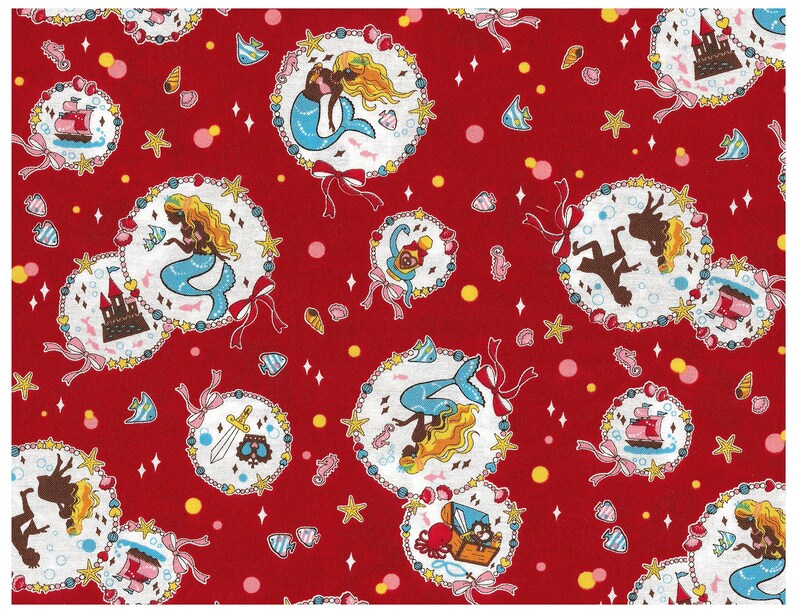 Destash Y2K Retro Japanese Gyaru Mermaid Patterned Quilting Fabric - Etsy