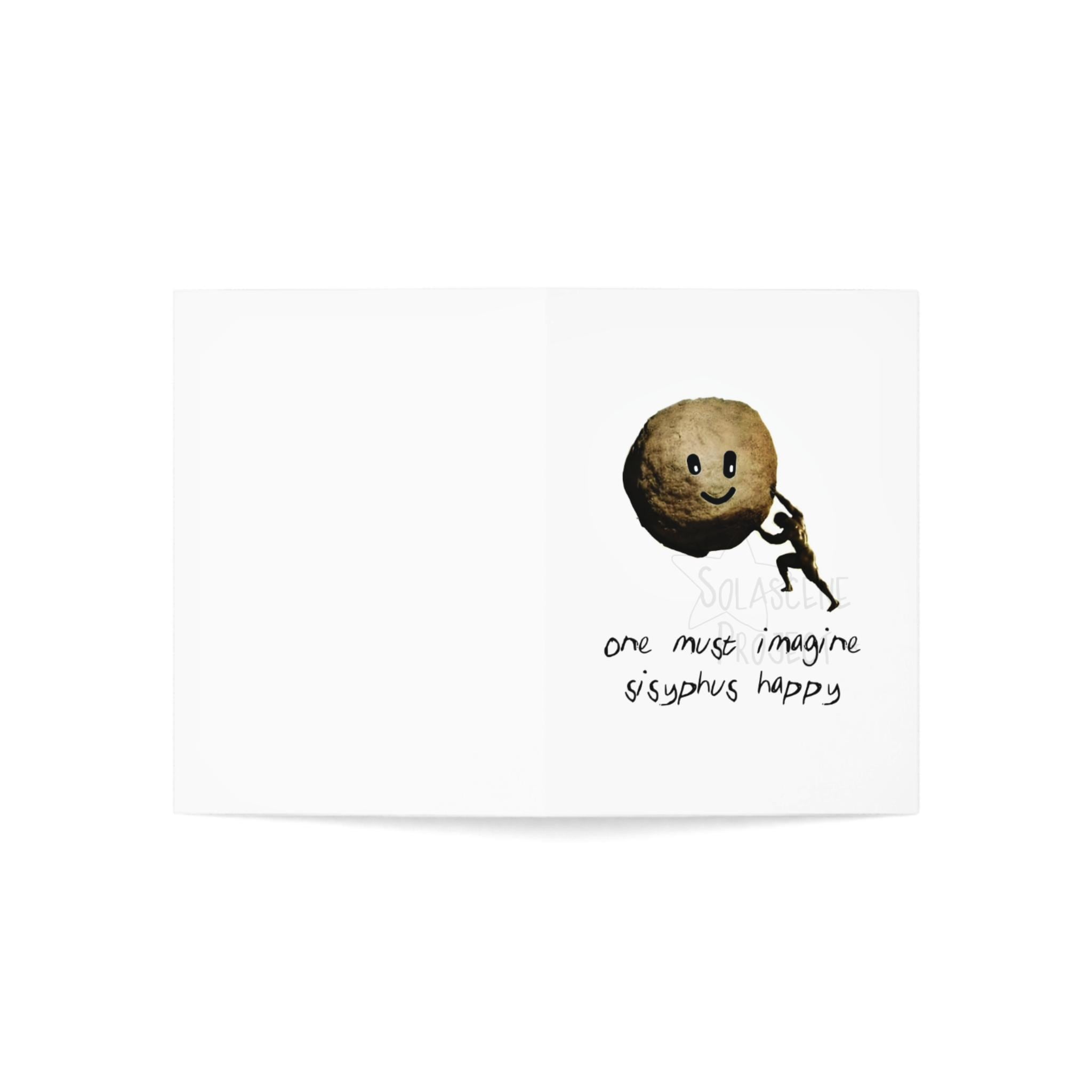 Imagine Sisyphus Happy Birthday Card | Albert Camus Absurdist Quote ...
