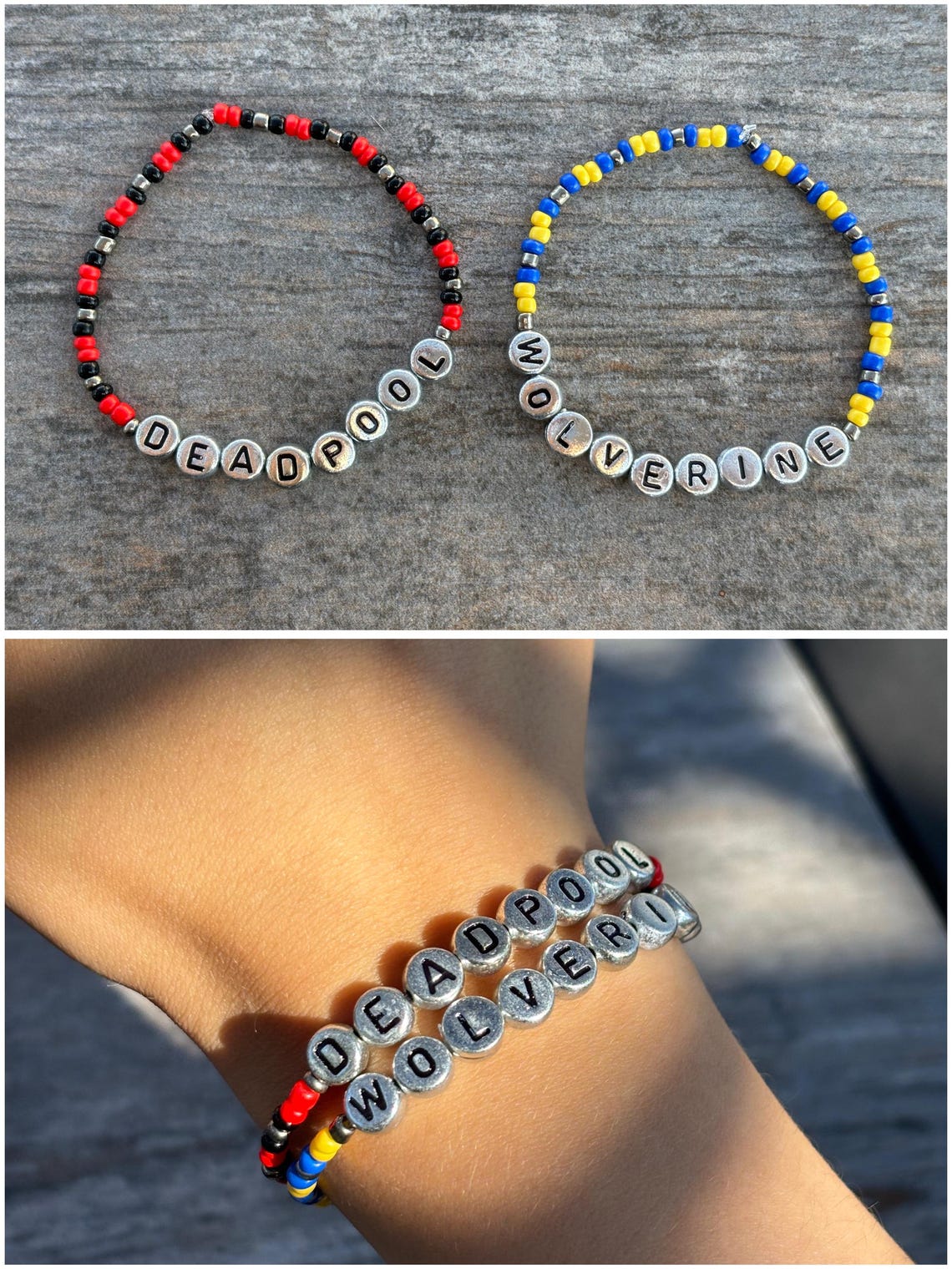 Deadpool and Wolverine Friendship Bracelets // Beaded Bracelets ...