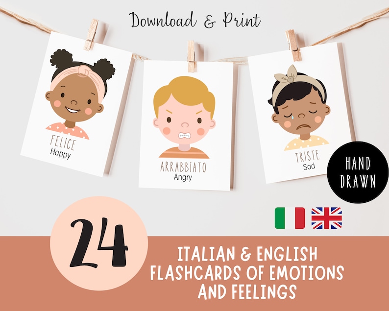 Emotions Flashcards, Feelings Card, Printable Files Kindergarten ...