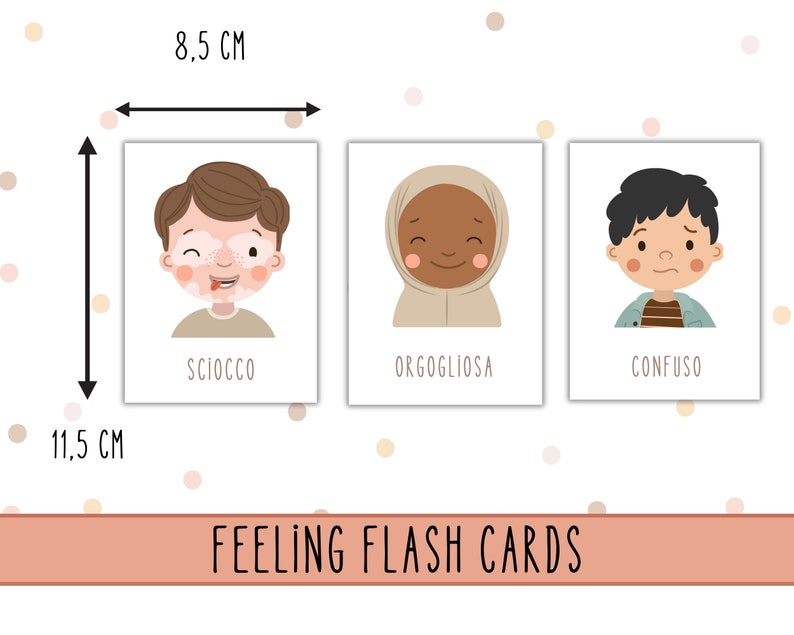 Flashcard Emotions Italian, Feelings Card, Printable Education ...