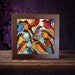 Twilight Tweets Artisan Ceramic Tile Vivid Avian Home Decor Peeping Tom ...