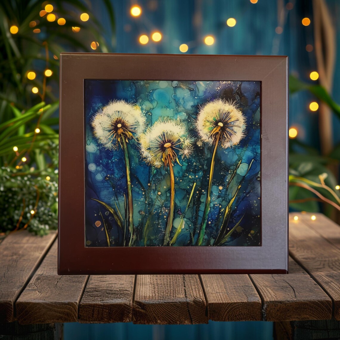 Dreamy Dandelions Porcelain Tile Art - Whimsical Floral Decor for Your ...