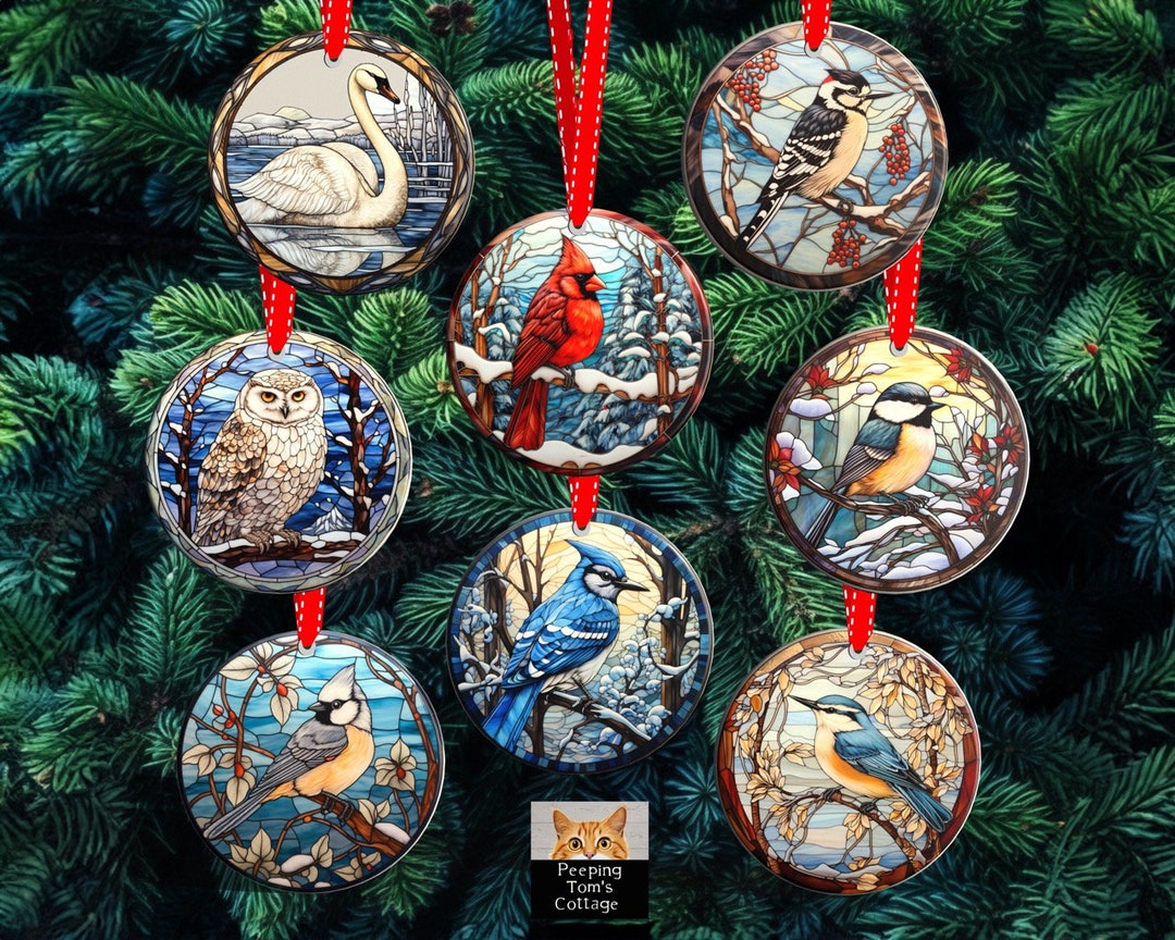 Avian Elegance - Winter Birds of North America Collection of Stained ...