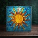Solar Radiance Decorative Ceramic Tile - Stained Glass-like Crafted ...