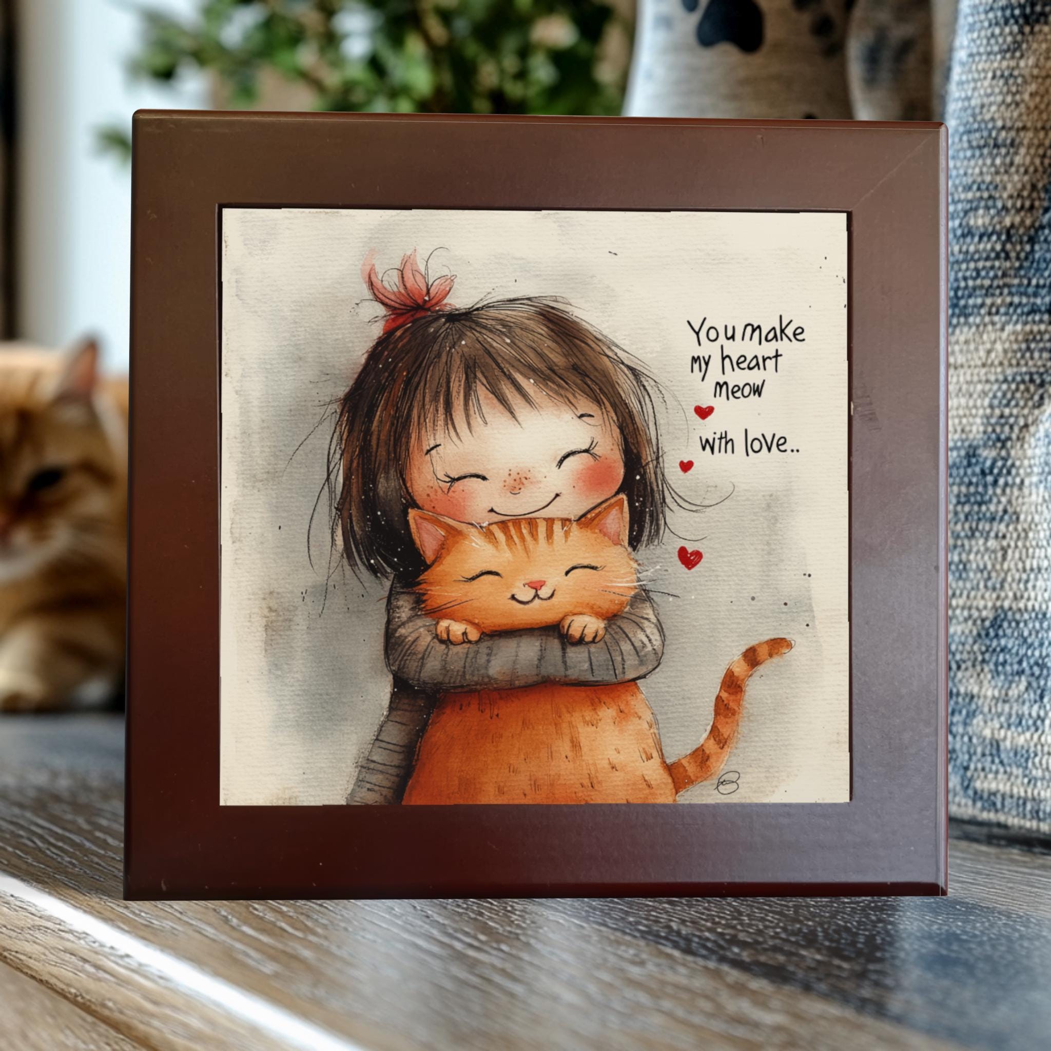 You Make My Heart Meow Ceramic Tile – Adorable Cat Lover’s Décor - Etsy