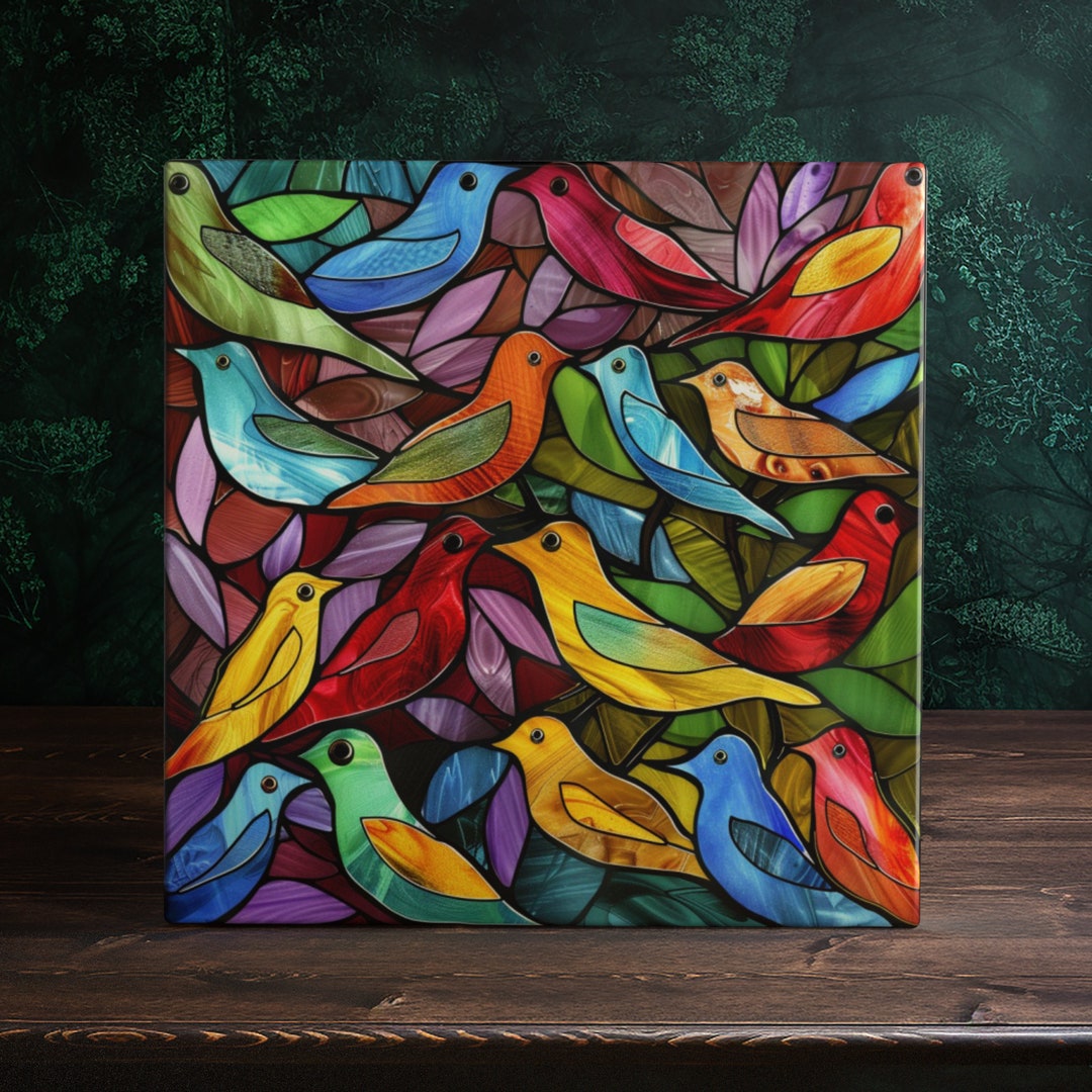 Songbird Symphony Artisan Ceramic Tile - Colorful Chorus Home Decor ...