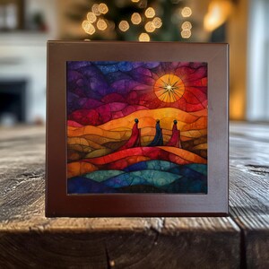 Three Wise Men Journey Porcelain Tile - Vibrant Nativity Scene Decor - Etsy