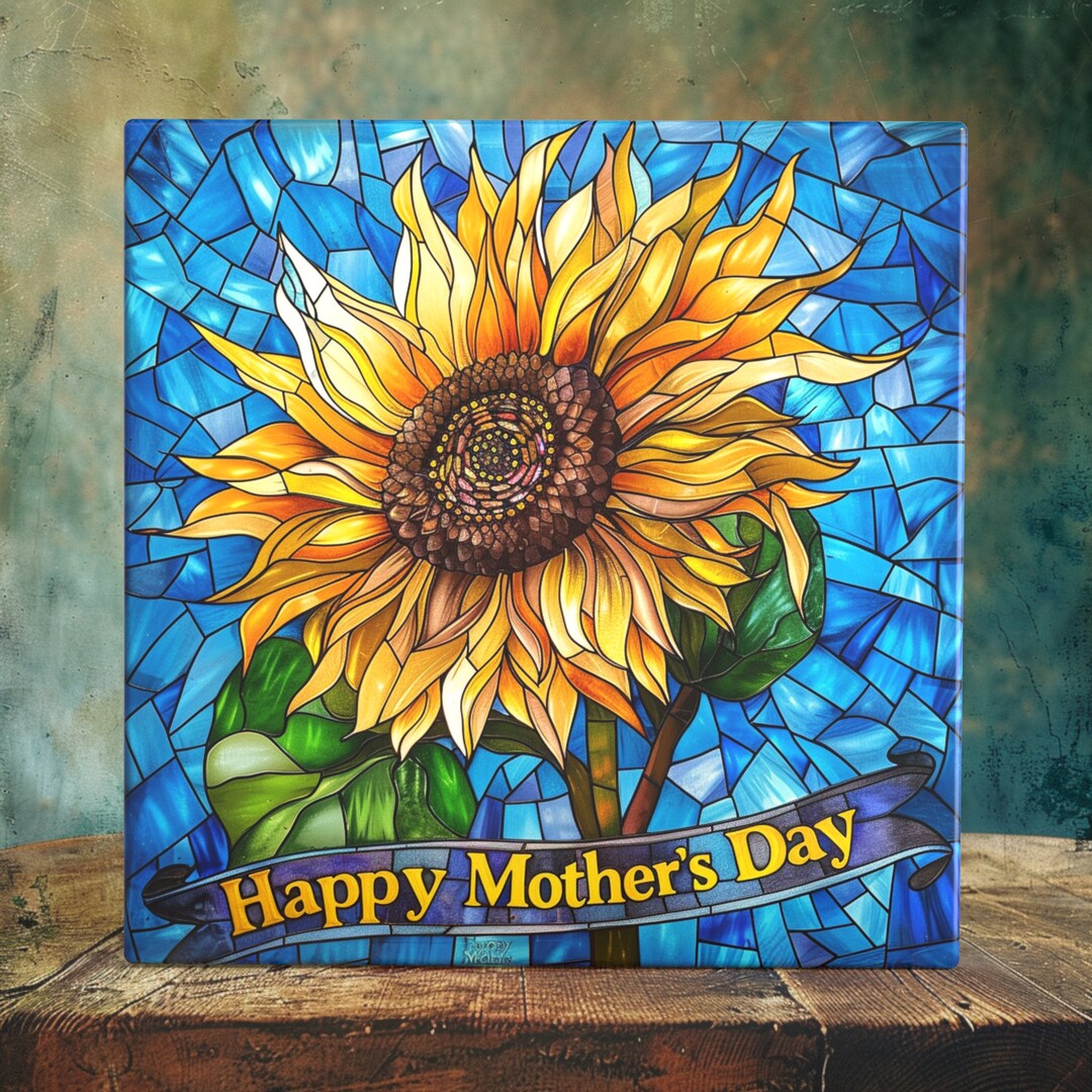 Sunshine Splendor - Faux Stained Glass Sunflower Mother's Day Tribute ...