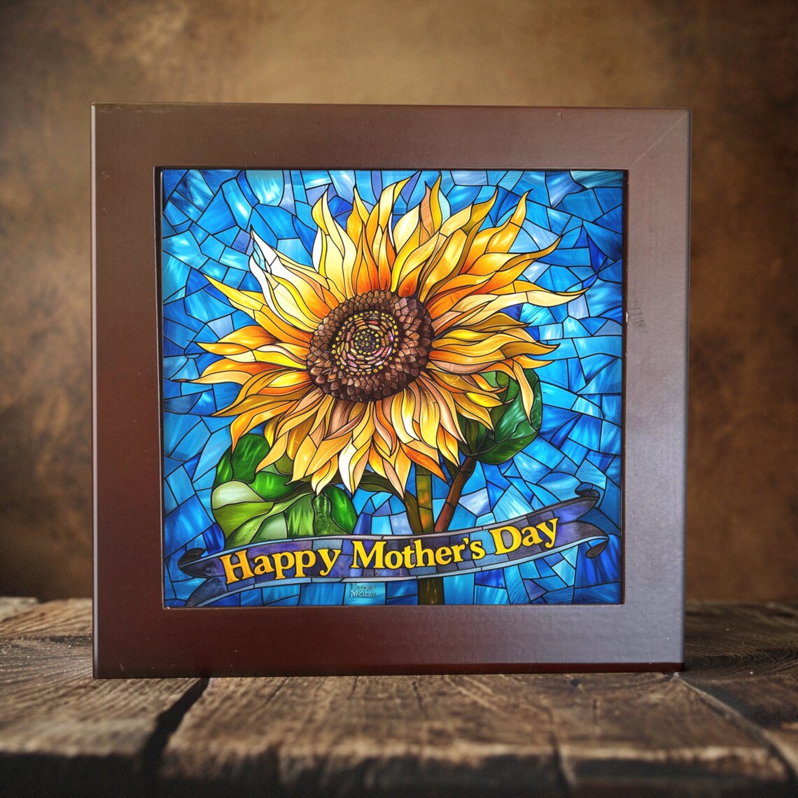 Sunshine Splendor - Faux Stained Glass Sunflower Mother's Day Tribute ...