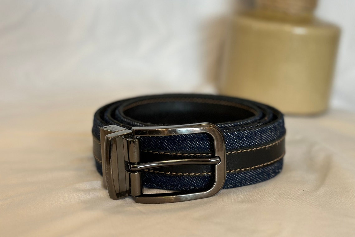 Handmade Leather and Denim Belt, Men’s Gift Sized Varied. Cowboys, Dad ...