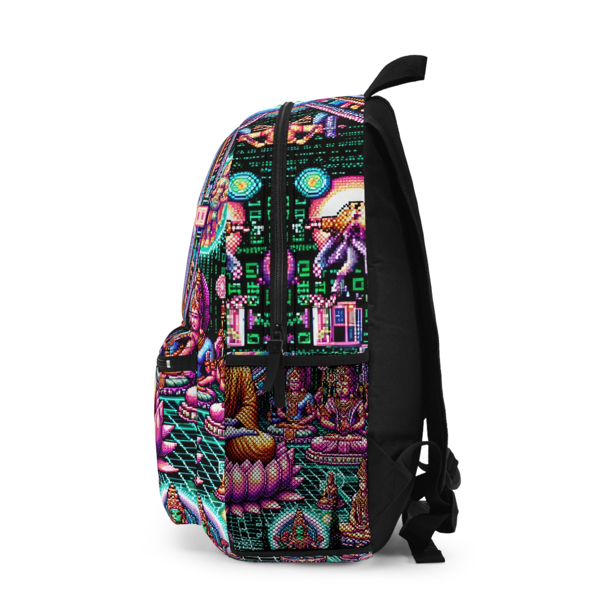 Lotus Buddha 8-bit Backpack, Meditating Buddha Backpack, Buddha ...