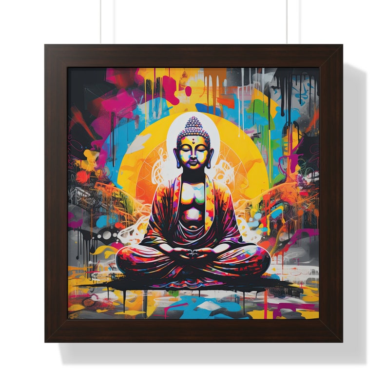 Colorful Graffiti Buddha 16x16, Meditation Decor, Zen Wall Decor, Pop ...