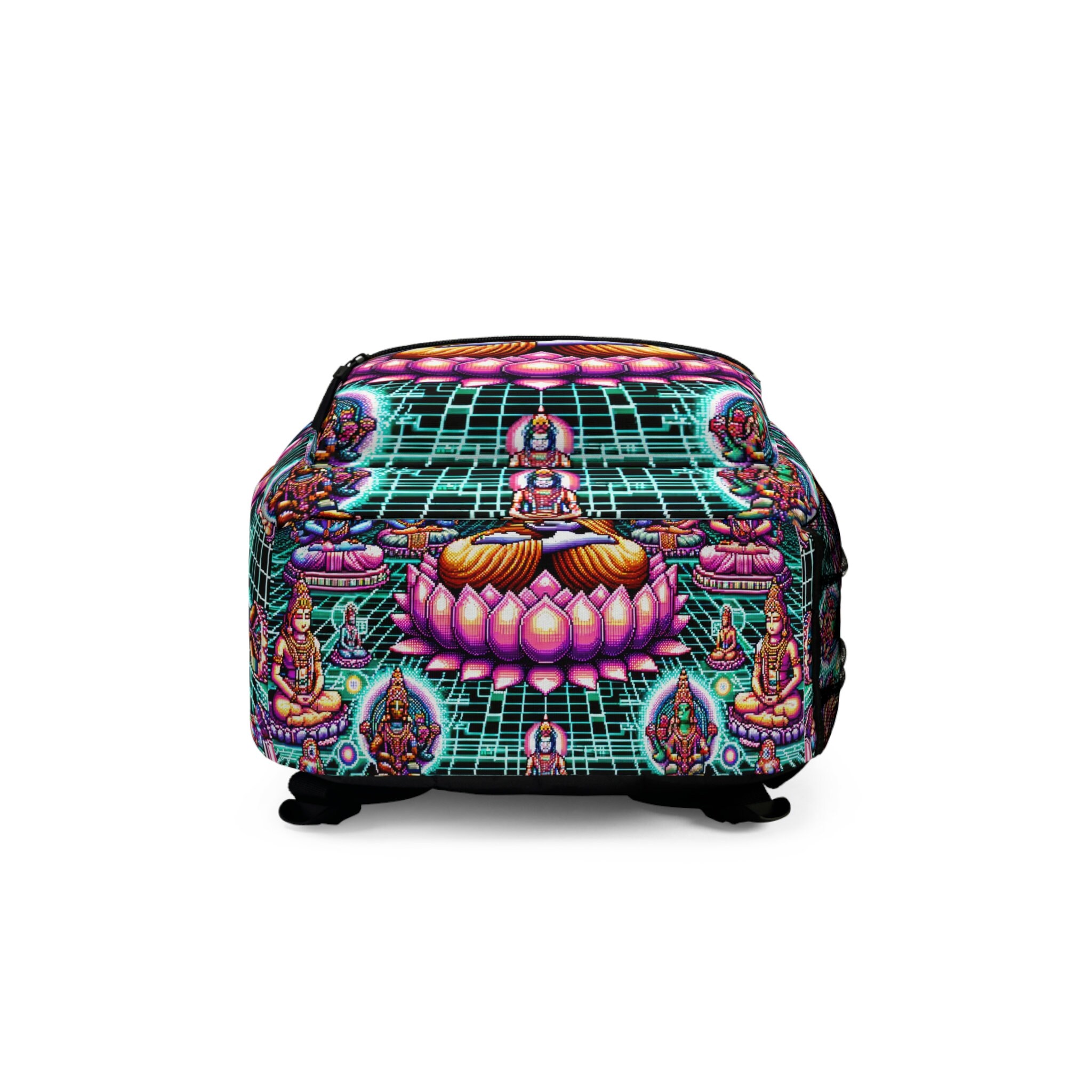 Lotus Buddha 8-bit Backpack, Meditating Buddha Backpack, Buddha ...