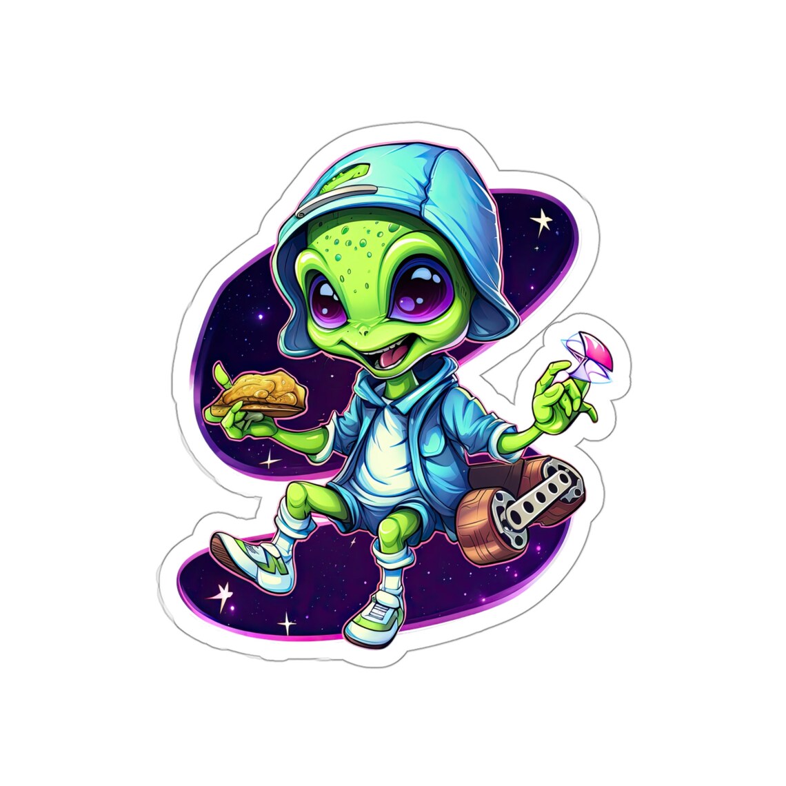Cartoon Alien Stickers, Colorful Stickers for Laptops, Baseball Cap ...