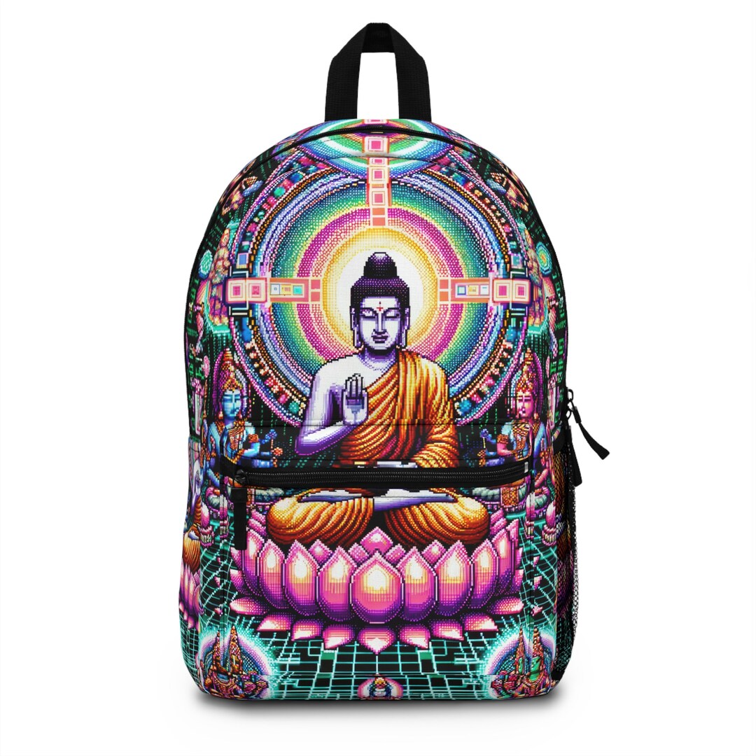 Lotus Buddha 8-bit Backpack, Meditating Buddha Backpack, Buddha ...