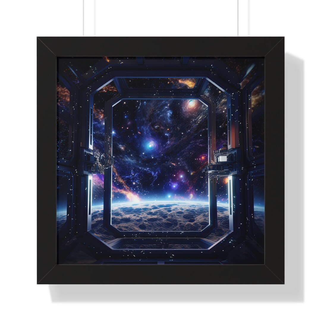 Space Station Window Galaxy Framed 11x14, 12x16, 16x20, 16x16, Vivid ...