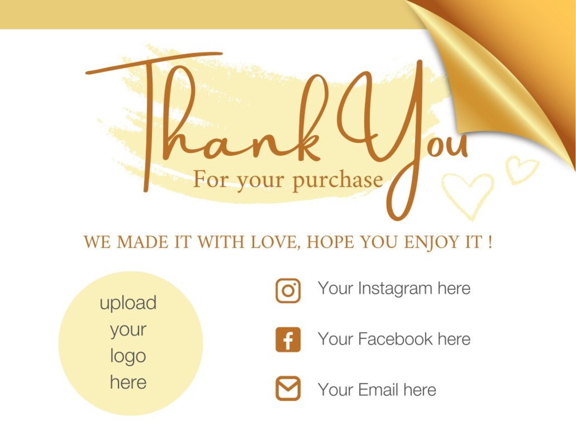 Business Thank You Card Template - Etsy