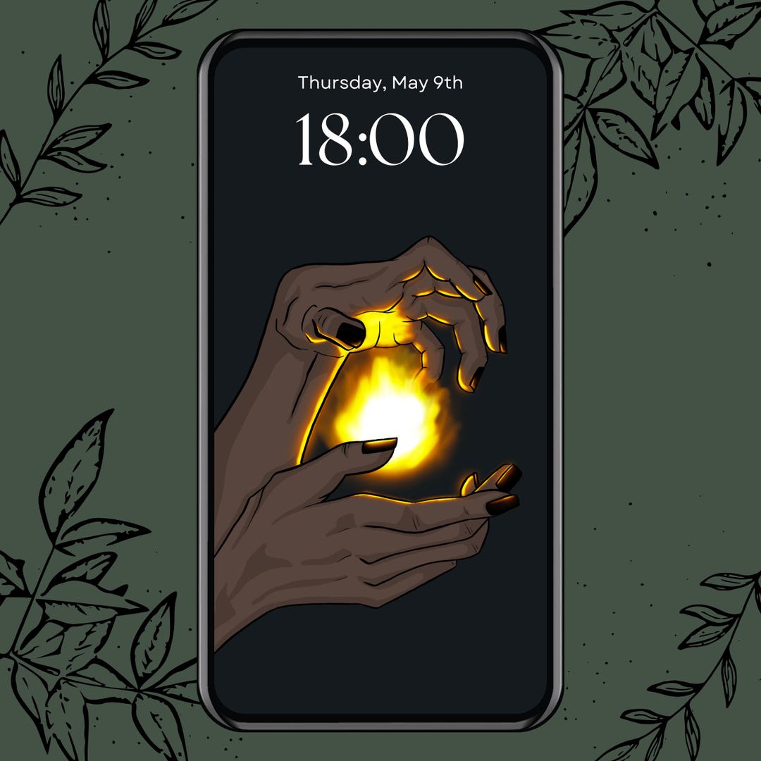 Magical Fire Wielder Phone Wallpapers | Digital Art | Magic | Hands ...