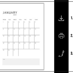 2024 Minimalist Printable / Digital Calendar Abadie - Etsy