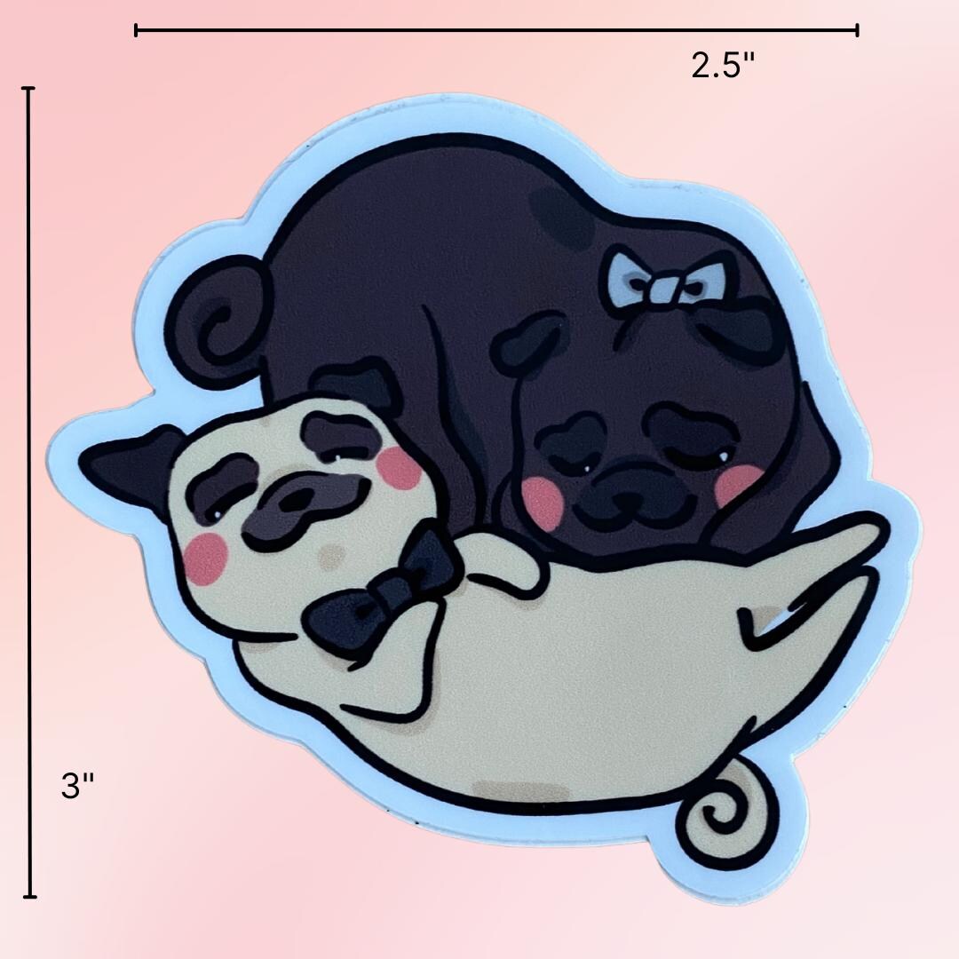 Cuddle Pugs Sticker 2.5" X 3" Decal - Etsy