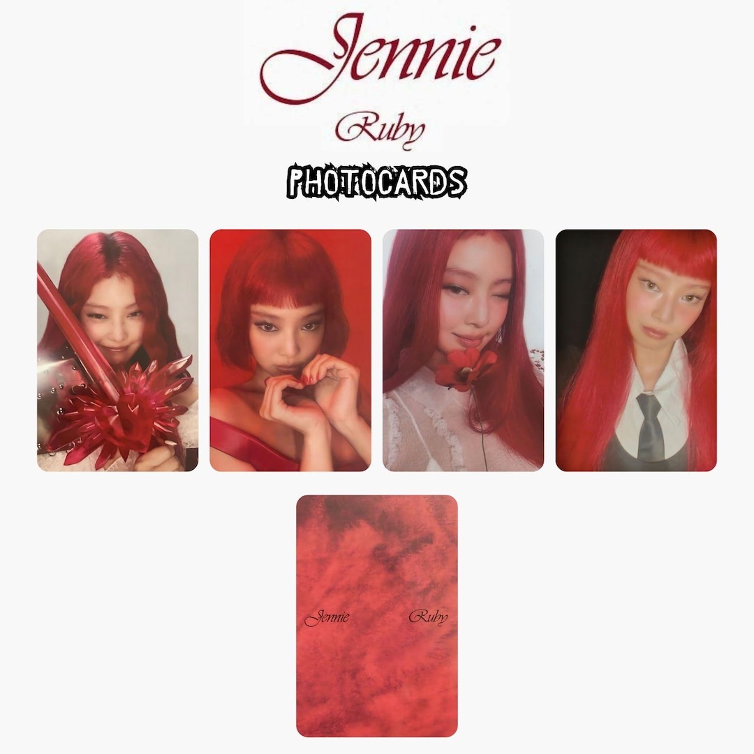 Jennie " Ruby " Photocards (PC) Template - Digital Download (16 Pcs ...