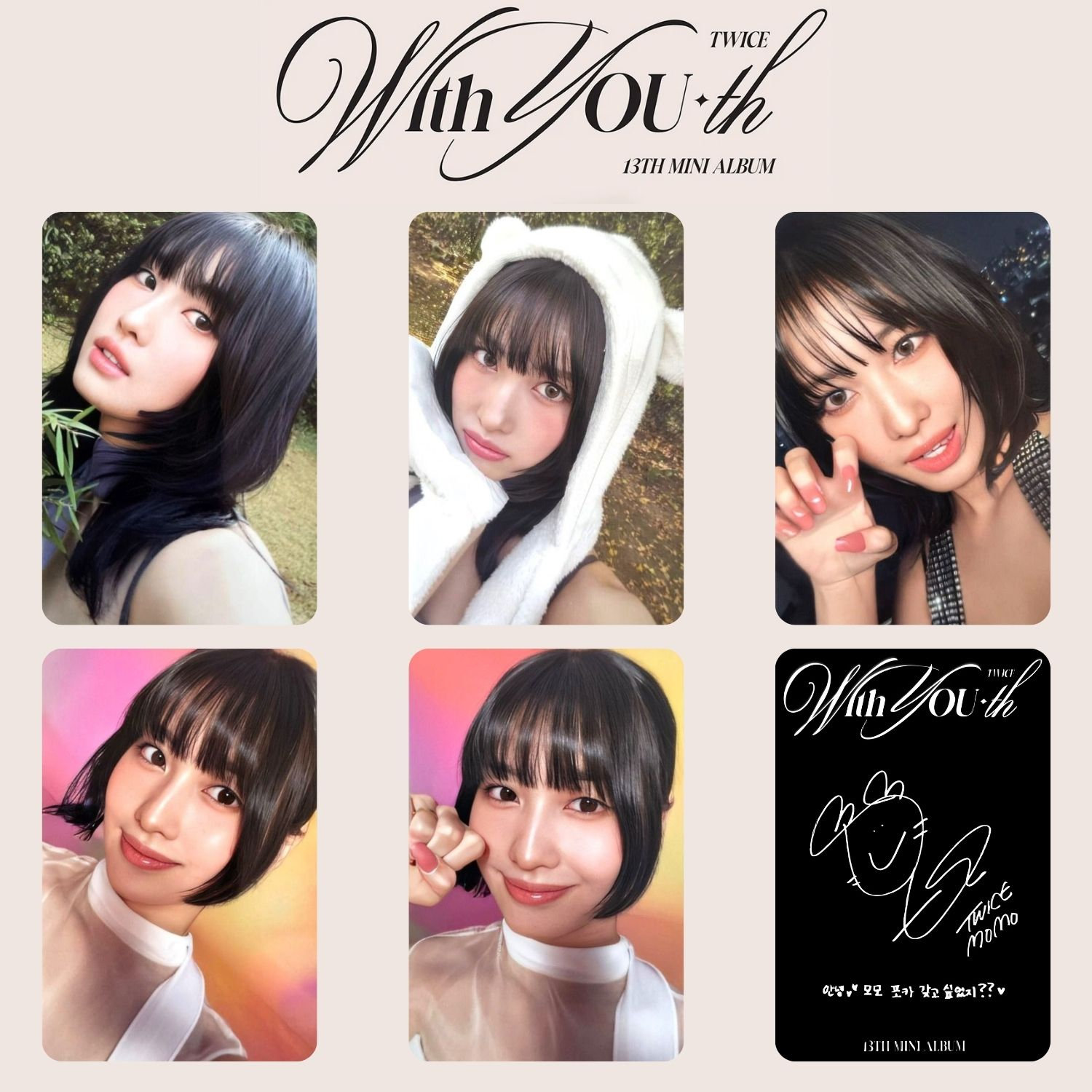 Twice " With Youth " Mina, Momo, Nayeon, Sana, Tzuyu Photocards (PC ...