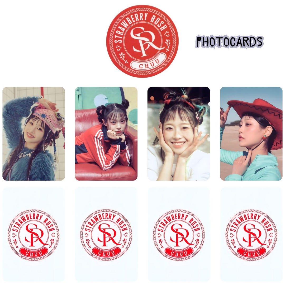 CHUU '' Strawberry Rush '' Photocards (PC) Template - Digital Download ...